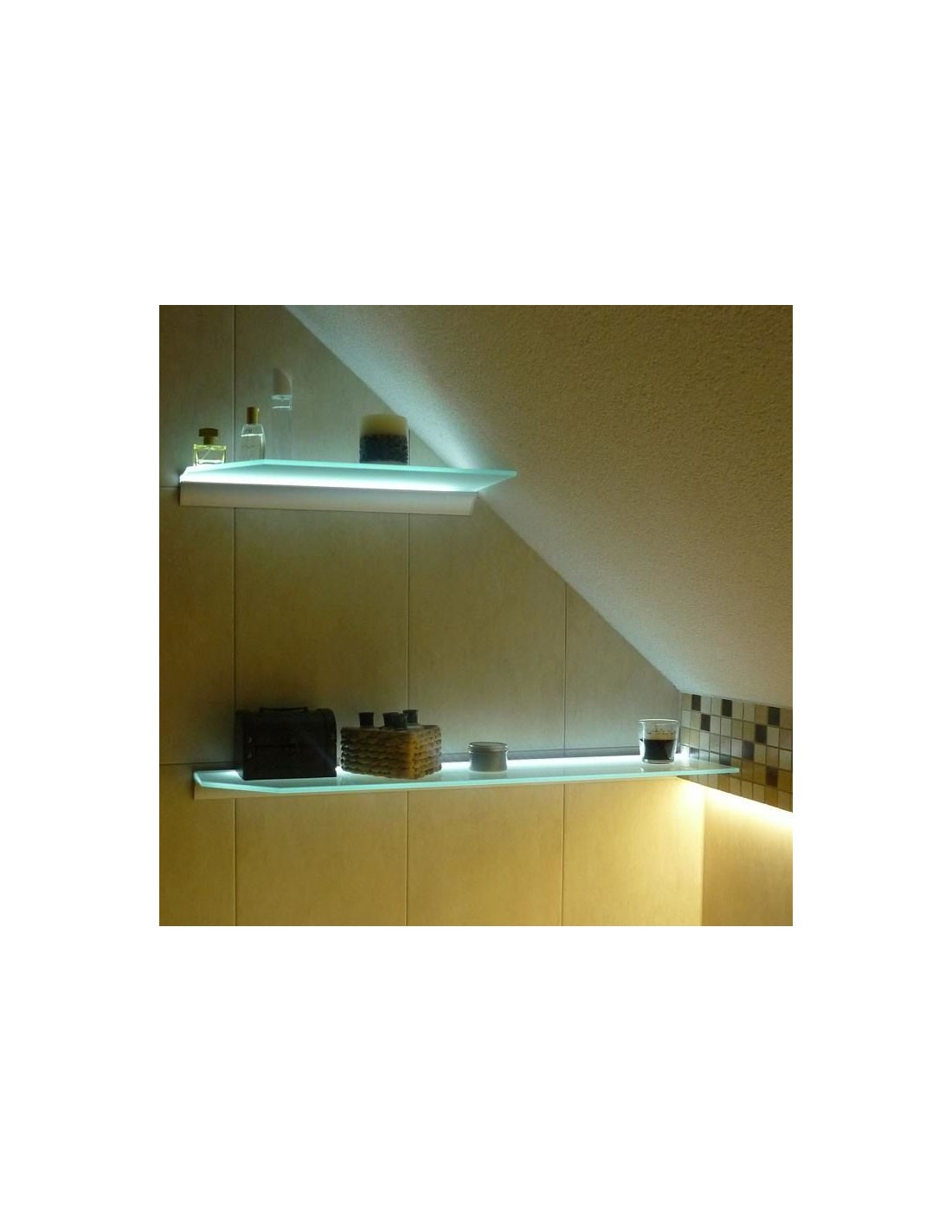 LED Glass Shelves - are a great focal point anywhere you put those